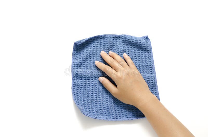 Hand mit Lappen stockbild. Bild von poliermittel, reinigungsmittel ...