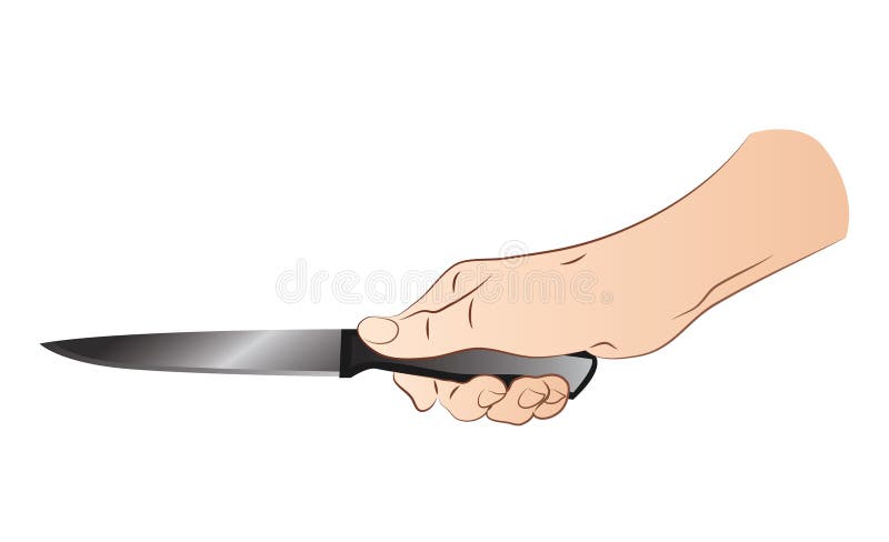 Hände, Die Ein Messer Halten Vektor Abbildung - Illustration von koch ...
