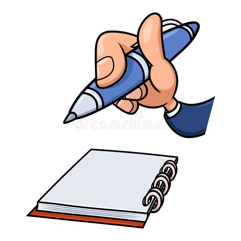 Hand Mit Stift Und Notizblock 2 Vektor Abbildung - Illustration von ...