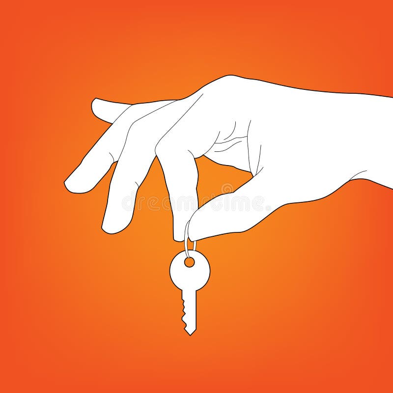 Hand mit Taste vektor abbildung. Illustration von finger - 64910743