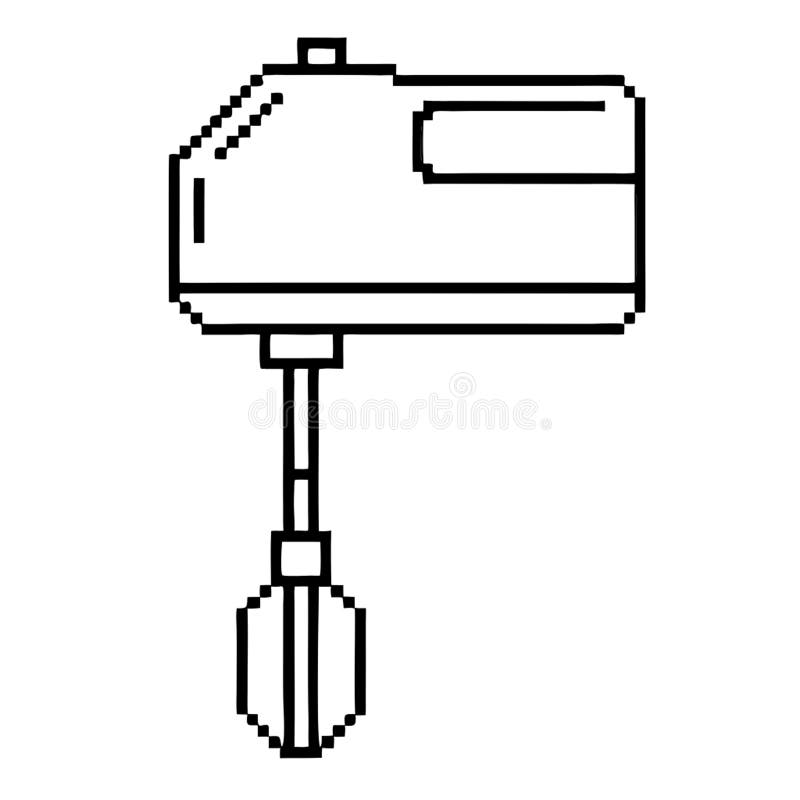 Pixel Hand Mixer Tool for Culinary Preparation in Modern Kitchen ...