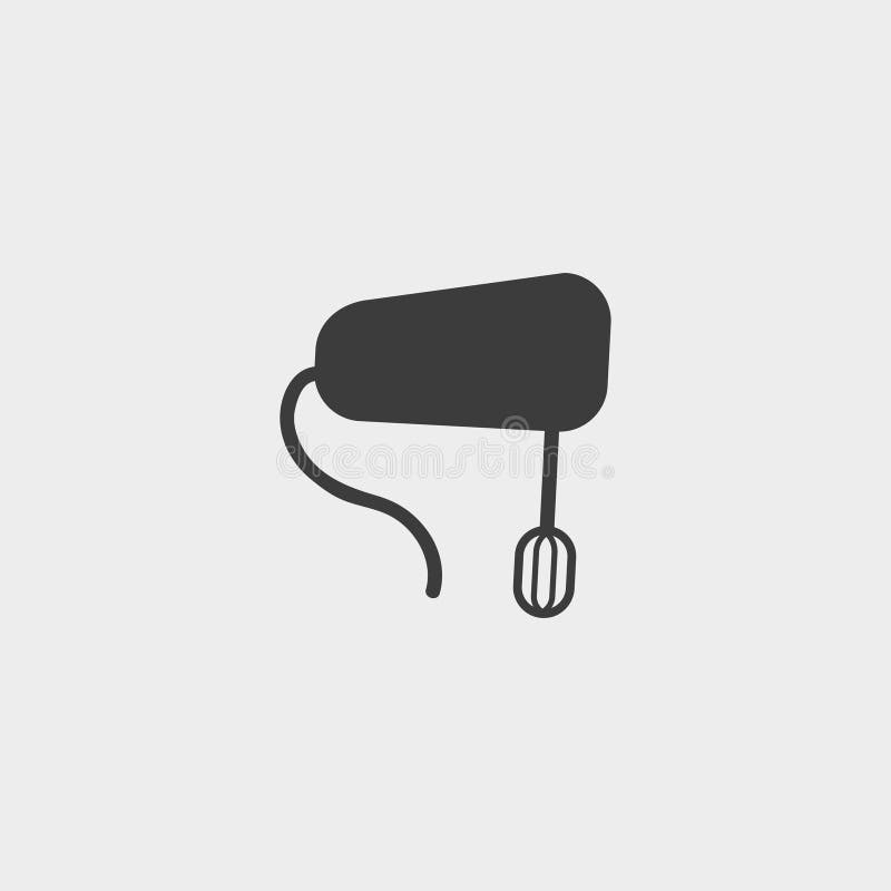 Hand Mixer Icon in a Flat Design in Black Color. Vector Illustration ...