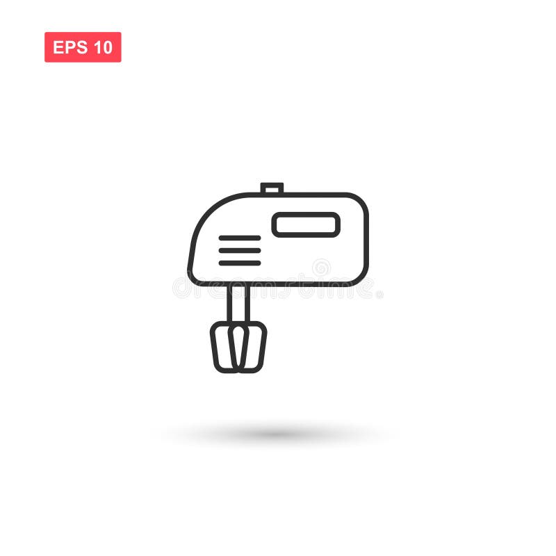 Hand Mixer Icon in Trendy Flat Style Isolated on Grey Background ...