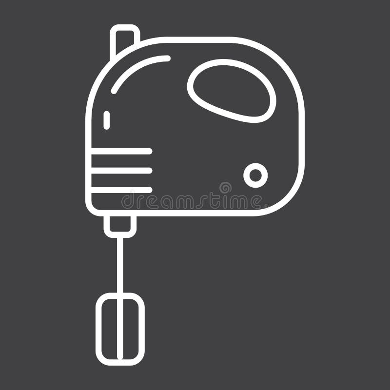 Hand Mixer Line Icon, Outline Vector Sign Stock Vector - Illustration ...