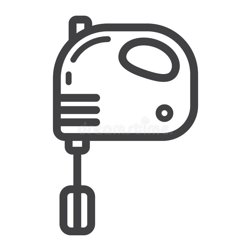 Hand Mixer Thin Line Icon, Kitchen and Cooking Stock Vector ...