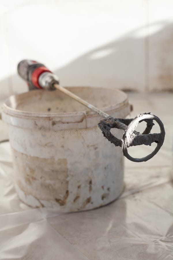 Hand Mixer for Mortar. Building Tools Stock Image - Image of heat ...