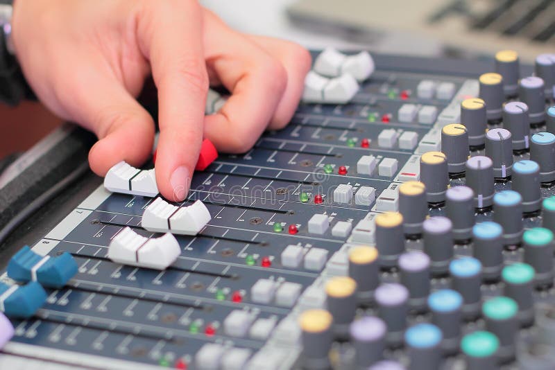 Hand on mixer stock photo. Image of mixing, digital, pushing - 44814598