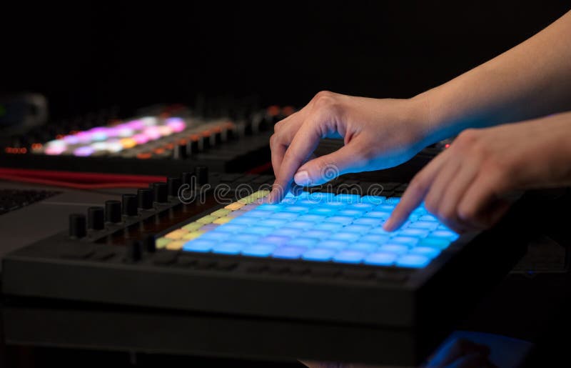 Hand Mixing Music on Midi Controller Stock Photo - Image of newage ...