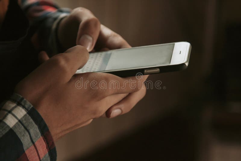 Hand with mobile stock photo. Image of digital, desk - 78994208