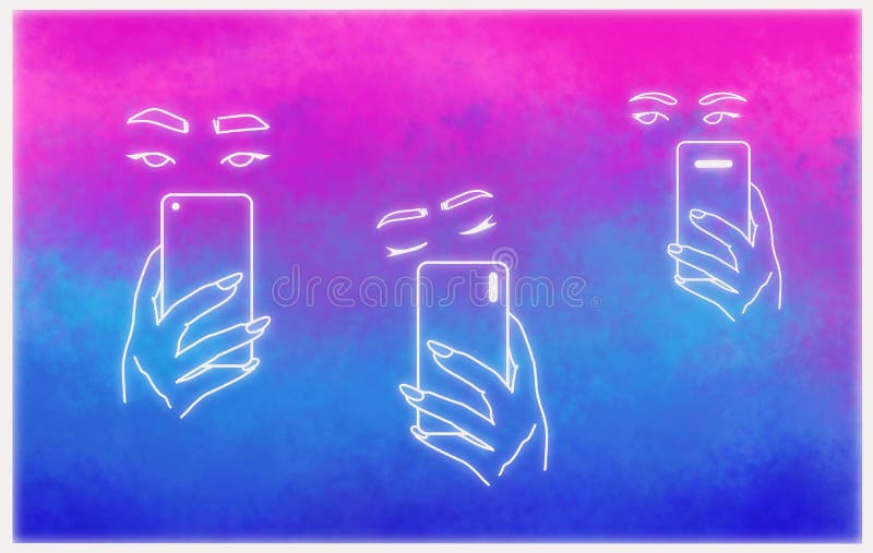 Cell Phone Addiction Stock Illustrations – 1,632 Cell Phone Addiction ...