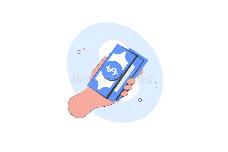 Hand Holding, Paying, Money Vector Illustration. Giving and Receiving ...