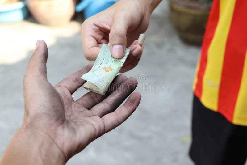 Hand money stock image. Image of change, happy, black - 209032225