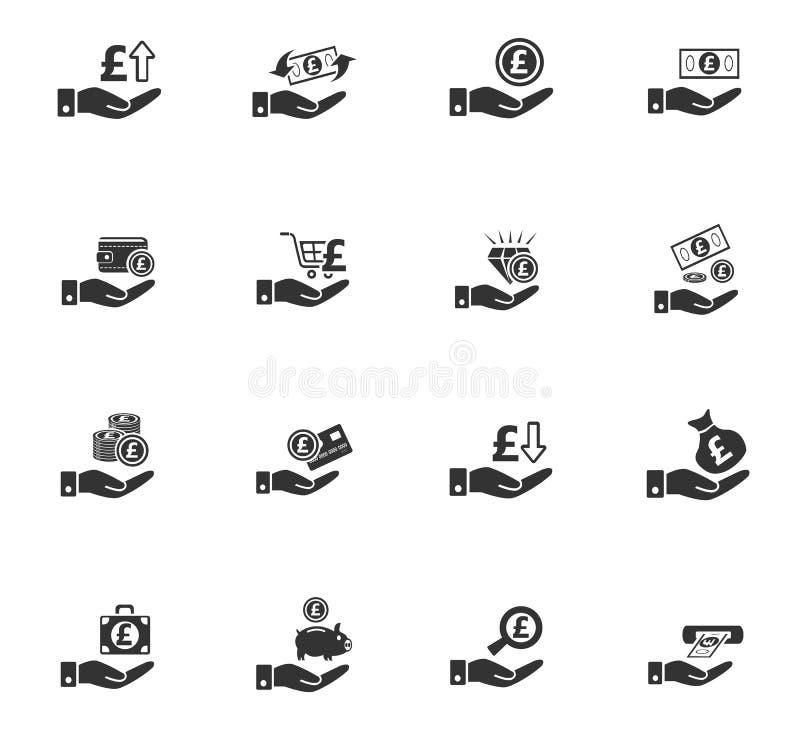Hand and money icon set stock vector. Illustration of banking - 67802911