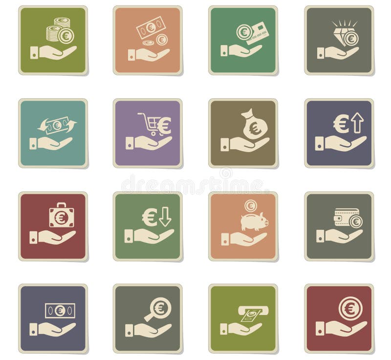 Hand and money icon set stock vector. Illustration of payment - 88067554