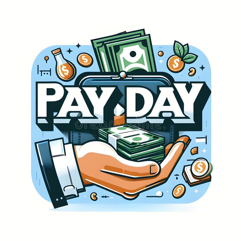 Hand with Money Pay Day Illustration Stock Illustration - Illustration ...
