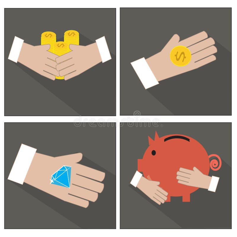 Hand and money stock vector. Illustration of money, diamond - 48796577