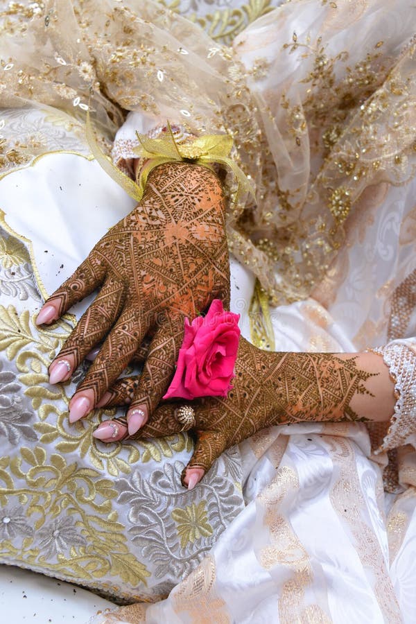 Hand with Moroccan Henna stock photo. Image of gift - 241787584