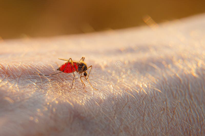 Insect Mosquito Drinking Blood From Hand Stock Image - Image of macro ...