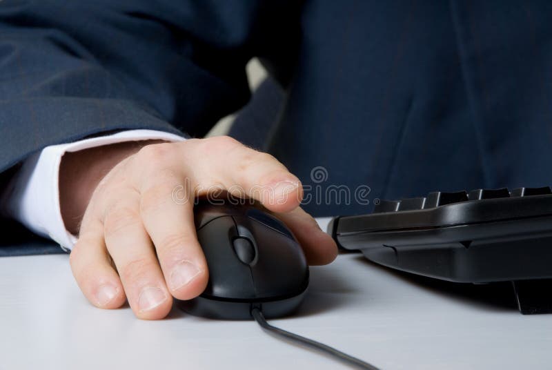 Hand on mouse stock photo. Image of click, connection - 1311502