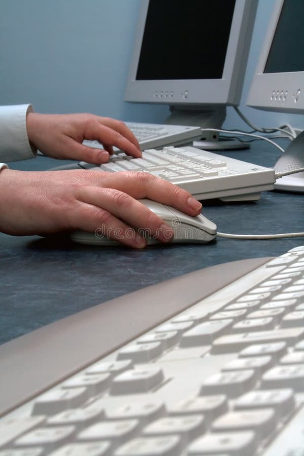 Hand on Mouse stock image. Image of device, typing, electronic - 1353839