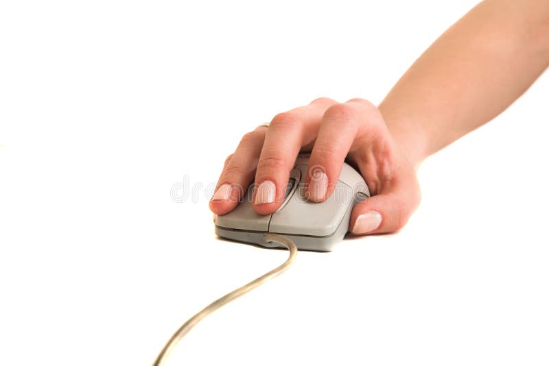 Hand holding mouse stock photo. Image of isolated, black - 23053300
