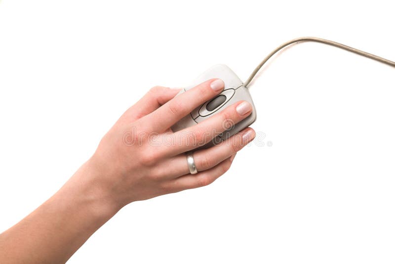 Man S Hand on a Modern Wireless Glass Touch Mouse. Stock Photo - Image ...