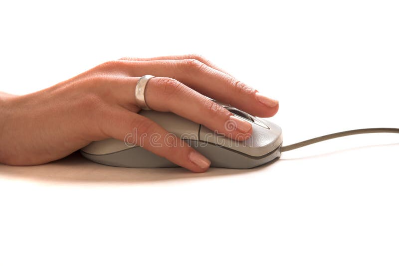 HAND on MOUSE stock photo. Image of clicking, electronics - 22129318