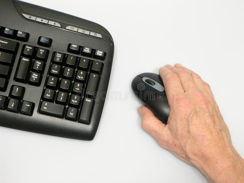 Hand on Mouse stock photo. Image of black, computer, cordless - 553766