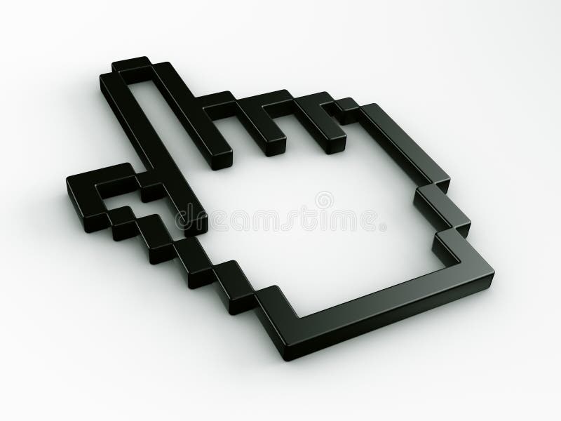 Hand mouse cursor in 3d stock illustration. Illustration of icon - 5445281