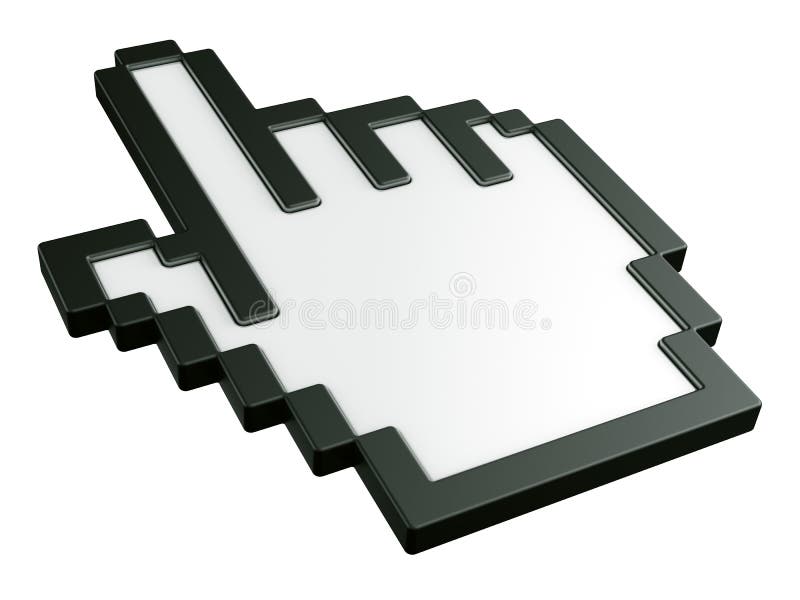 Zoom in mouse cursor in 3d stock illustration. Illustration of computer ...