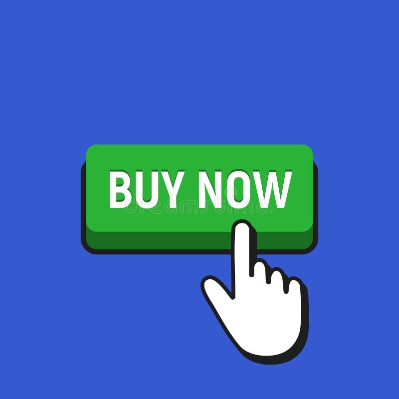 Hand Mouse Cursor Clicks the Buy Now Button. Stock Vector ...