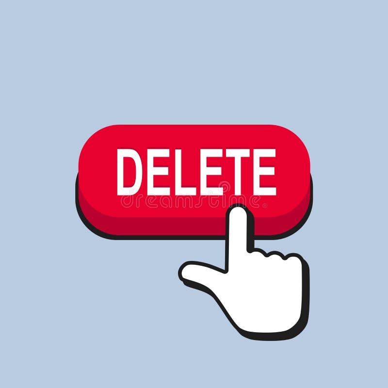 Hand Mouse Cursor Clicks the Delete Button Stock Illustration ... Hand Mouse Cursor Clicks the Delete Button Stock Illustration ...