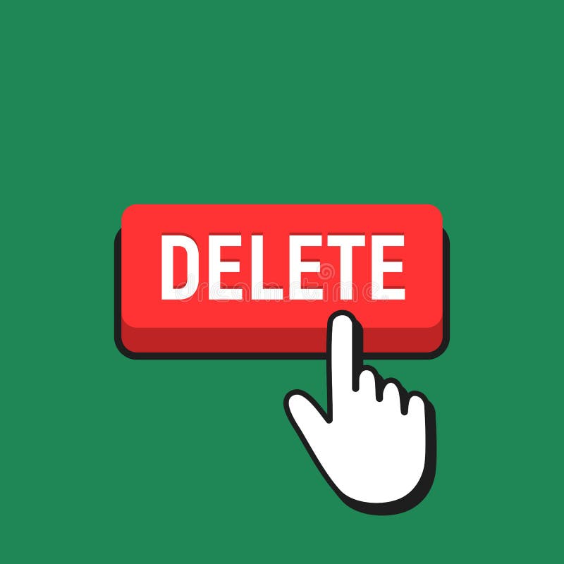 Hand Mouse Cursor Clicks the Delete Button. Stock Vector - Illustration ... Hand Mouse Cursor Clicks the Delete Button. Stock Vector - Illustration ...