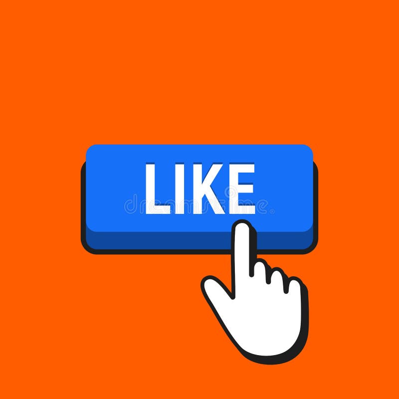 Hand Mouse Cursor Clicks the Like Button. Stock Vector - Illustration ...