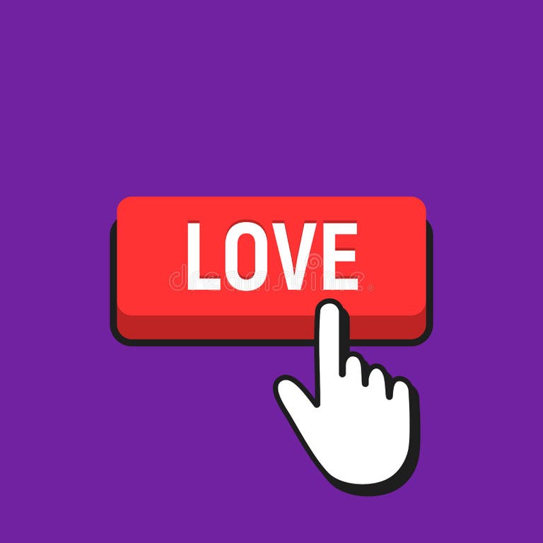 Hand Mouse Cursor Clicks the Love Button. Stock Vector - Illustration ...