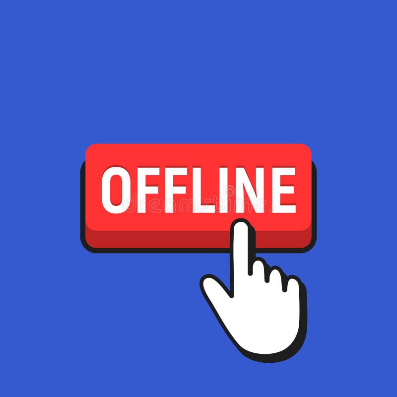 Hand Mouse Cursor Clicks the Offline Button. Stock Vector ... Hand Mouse Cursor Clicks the Offline Button. Stock Vector ...