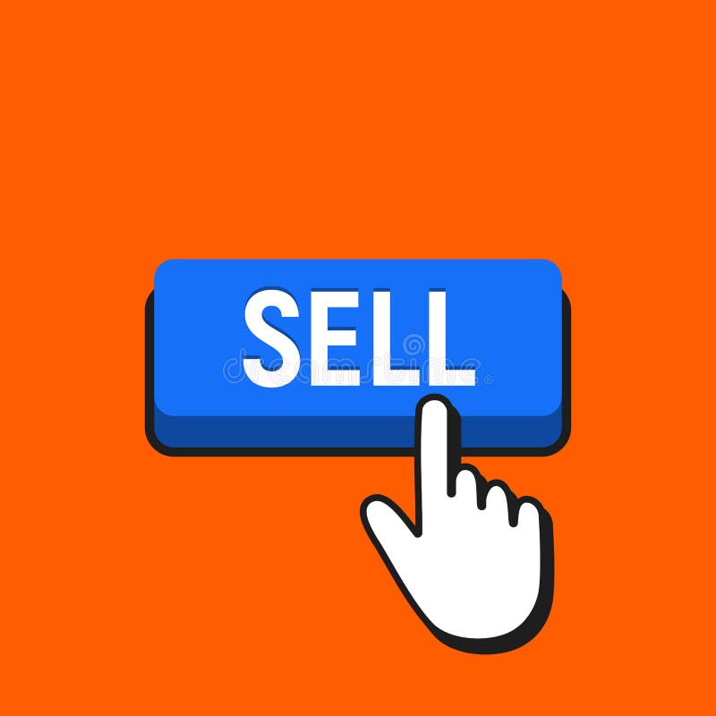 Hand Mouse Cursor Clicks the Sell Button. Stock Vector - Illustration ...