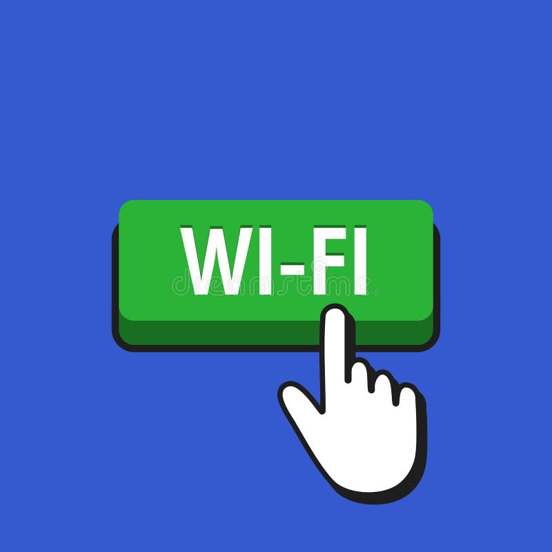 Hand Mouse Cursor Clicks the WI-FI Button. Stock Vector - Illustration ... Hand Mouse Cursor Clicks the WI-FI Button. Stock Vector - Illustration ...