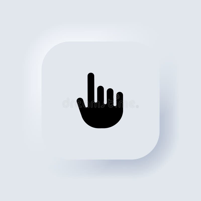 Hand Mouse Cursor Icon Set. Computer Pointer Sign. Neumorphic UI UX ...