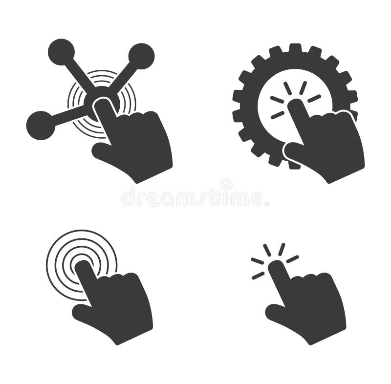 Hand Mouse Cursor Pointer Icon Stock Vector - Illustration of ...
