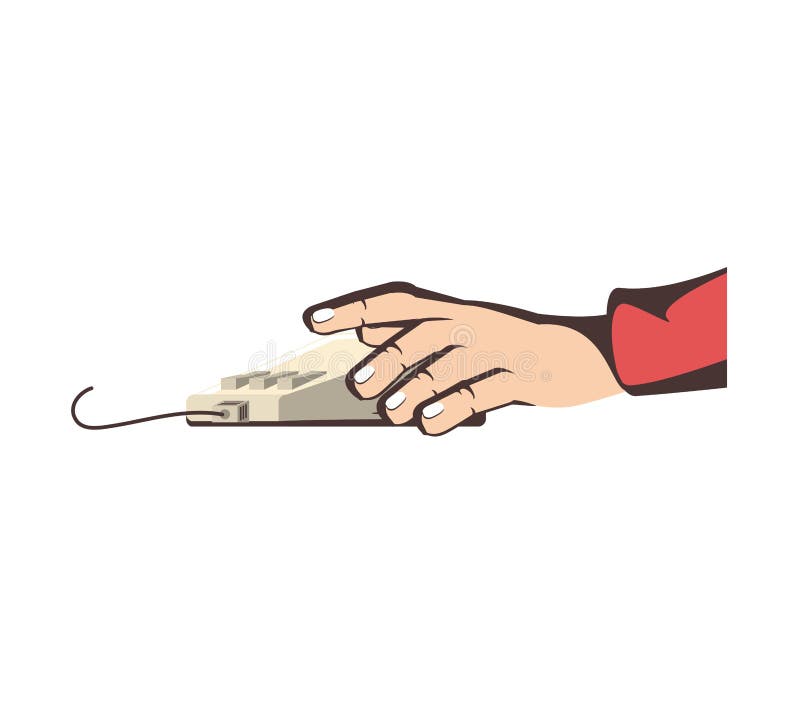 Computer Mouse Hand Icon On Person Stock Illustration - Illustration of ...