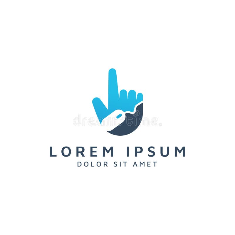 Hand and Mouse Negative Space Logo Design Stock Vector - Illustration ...