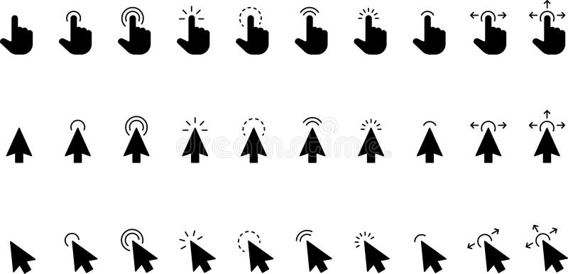 Hand Mouse Pointer Pictogram on Transparent Background. Finger Web ...