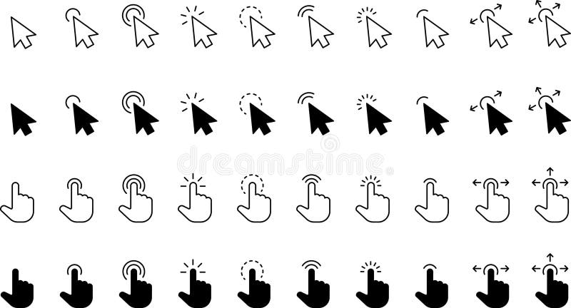 Hand Mouse Pointer Pictogram on Transparent Background. Finger Web ...
