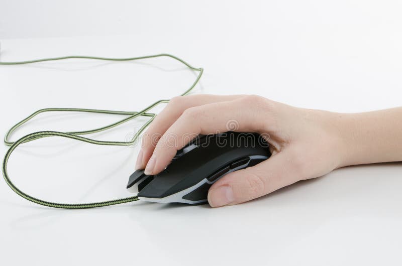 Hand with mouse stock image. Image of gaming, device - 73591097