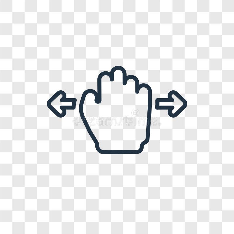 Hand Move Concept Vector Linear Icon Isolated on Transparent Background ...