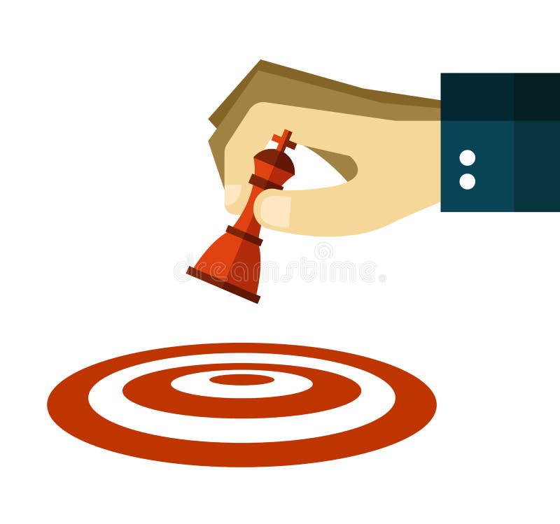 Hand Moves A Chess Pawn To Dart Target Stock Vector Illustration Of Choice Chess 50471903