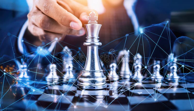 Hand Moves King Piece on Chessboard, Symbolizing Strategy and ...