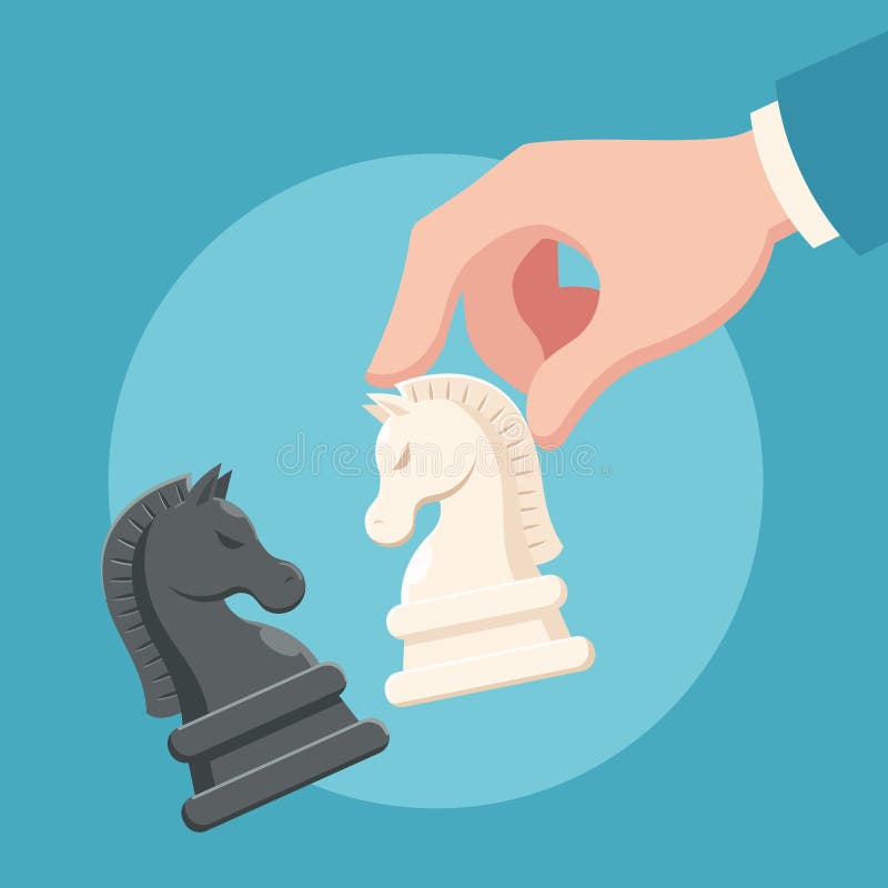 Hand Moving Chess Knight Piece Vector Icon Stock Vector - Illustration ...