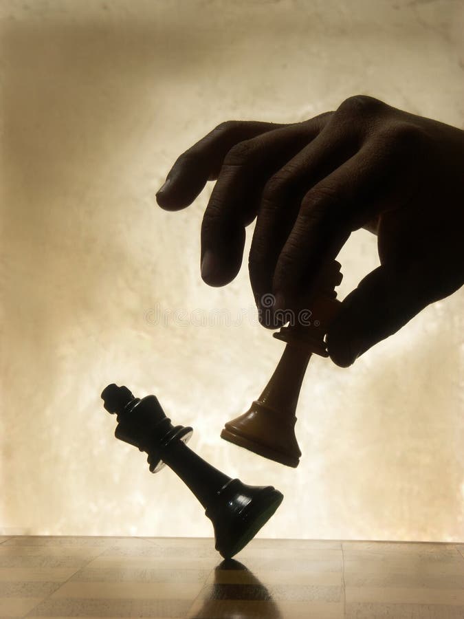 Hand moving chess piece stock photo. Image of board, rivalry - 17013500